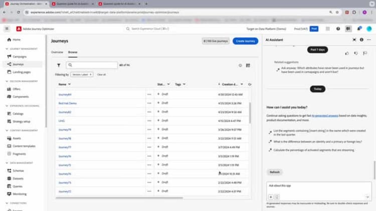 Asistente de IA | Adobe Experience Platform