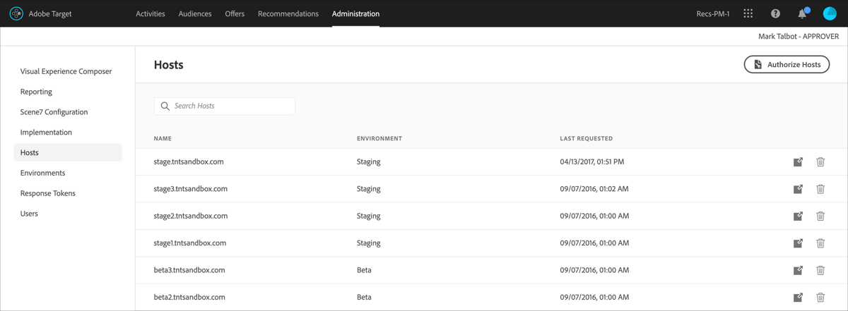 ¿Qué son los hosts y cómo los utilizo? | Adobe Target