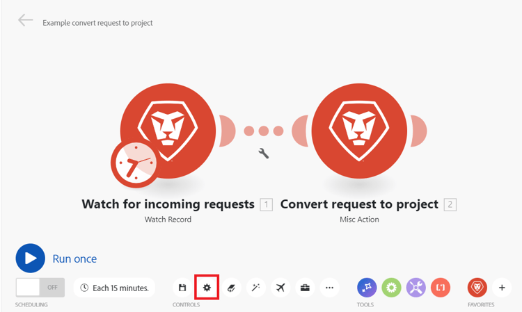 Configuración de escenarios | Adobe Workfront