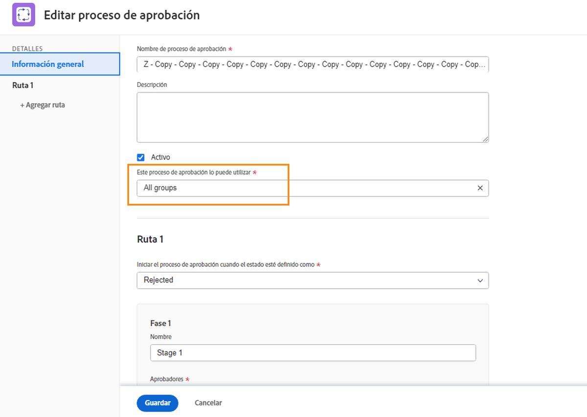 Explicación de los procesos de aprobación específicos del grupo | Adobe Workfront