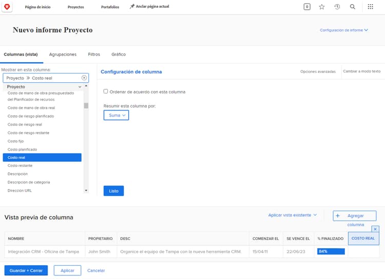 Creación de informes con gráficos | Adobe Workfront