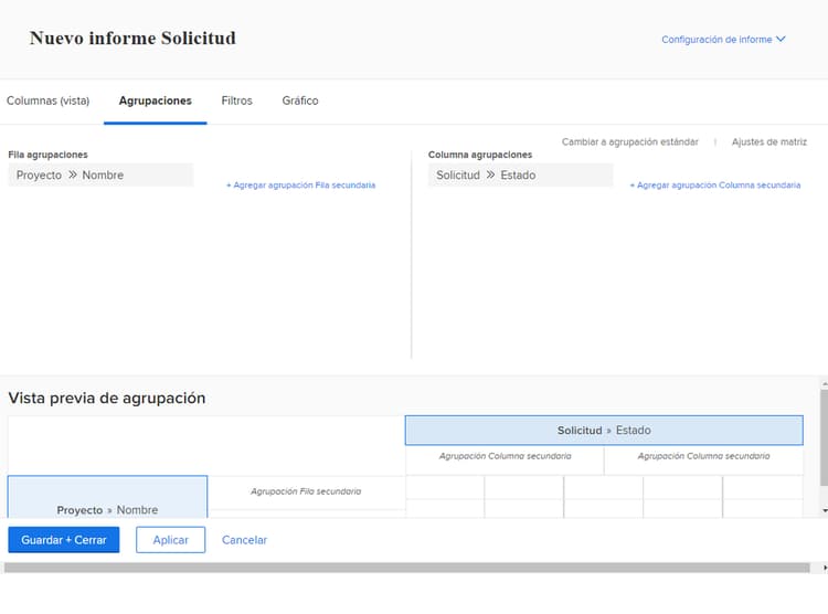 Creación de un informe de matriz | Adobe Workfront