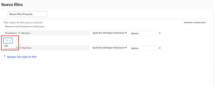 Crear instrucciones OR en filtros | Adobe Workfront