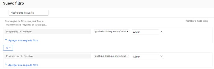 Crear instrucciones OR en filtros | Adobe Workfront