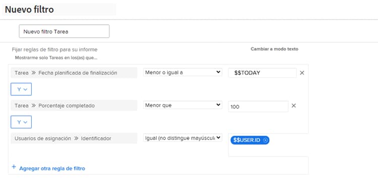 Crear filtros con caracteres comodín basados en datos | Adobe Workfront
