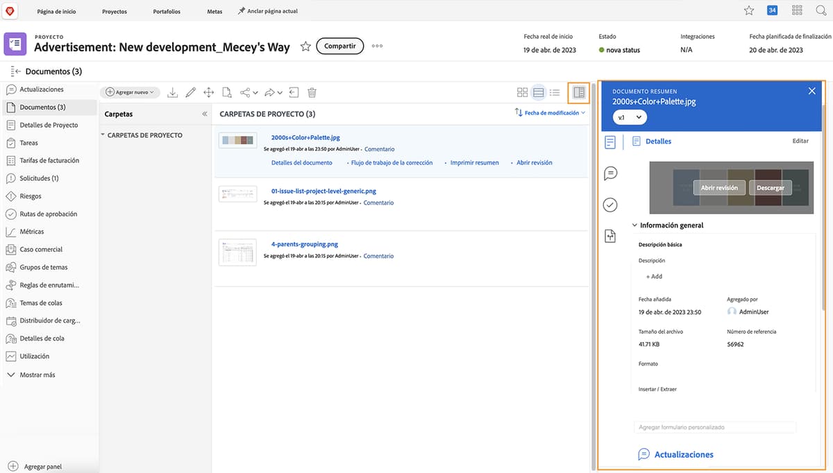 Explicación de los detalles de la prueba | Adobe Workfront