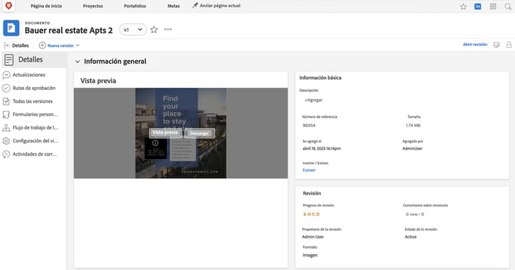 Explicación de los detalles de la prueba | Adobe Workfront