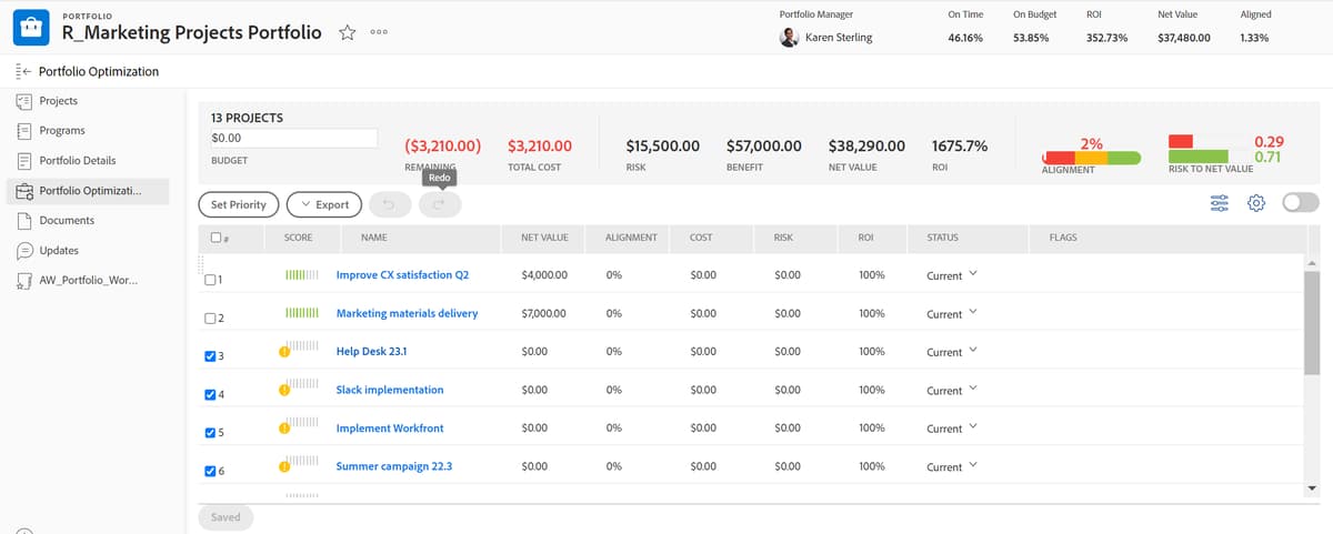 Información general de Portfolio Optimizer | Adobe Workfront