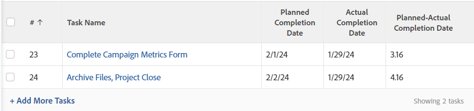 Vista: calcular diferencias de fecha y hora | Adobe Workfront