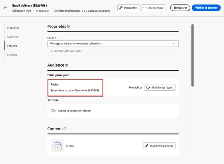 Envoyer des messages aux personnes abonnées à un service | Adobe Campaign