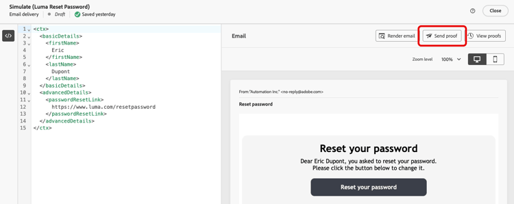 Valider des messages transactionnels | Adobe Campaign