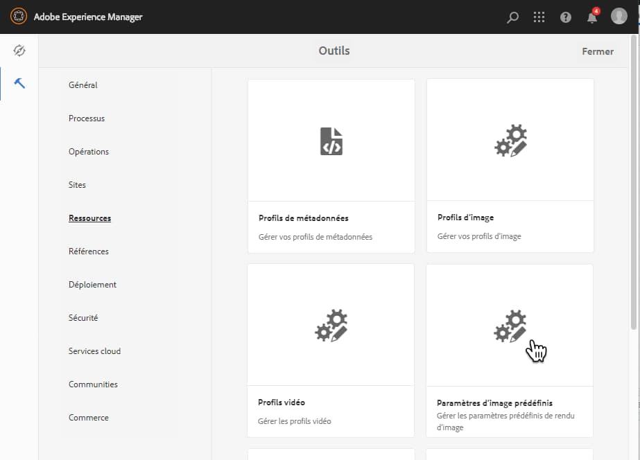 Gestion des paramètres prédéfinis d’image Dynamic Media | Adobe ...