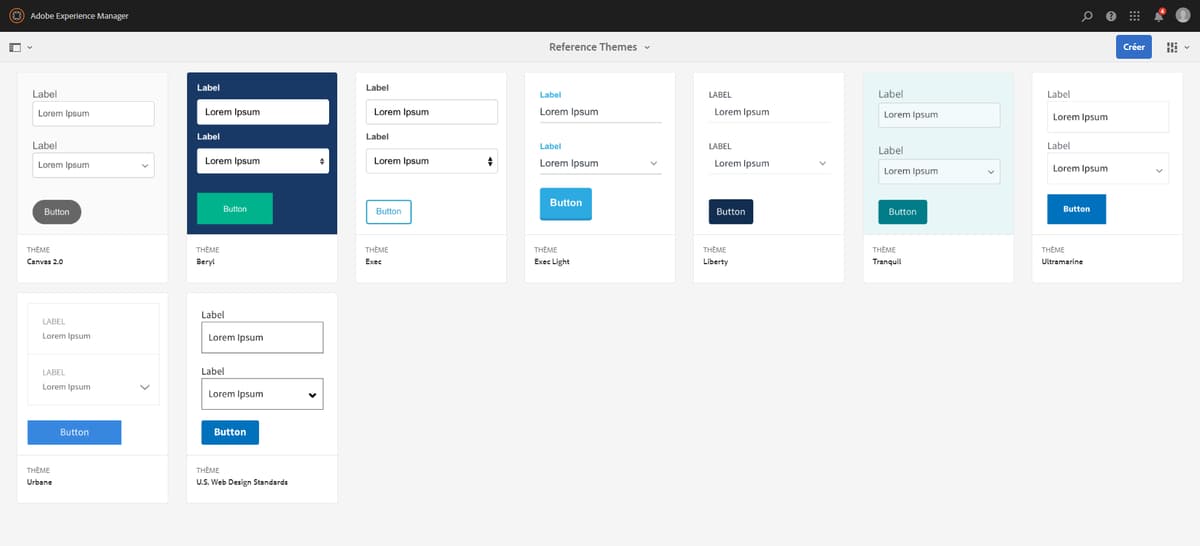 Thèmes de référence | Adobe Experience Manager