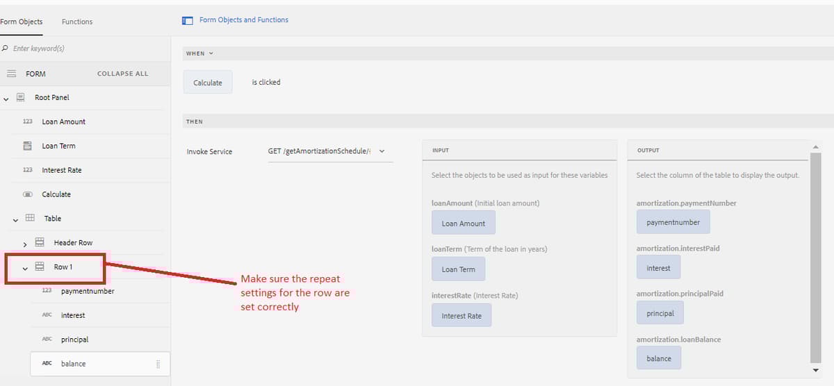 Remplissage d’un tableau de formulaire adaptatif | Adobe Experience Manager