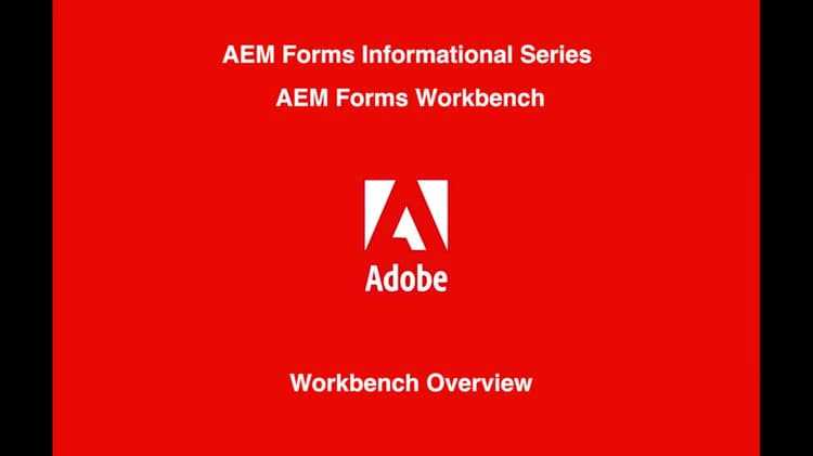 Présentation d’AEM Forms Workbench | Adobe Experience Manager