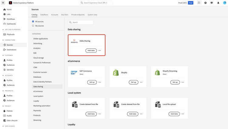 Utiliser le connecteur Source de partage Delta dans l’interface ...