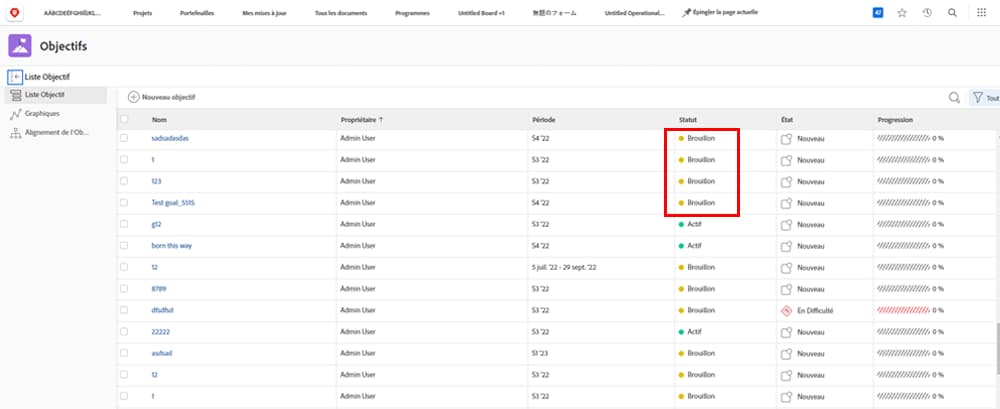Activer des objectifs | Adobe Workfront
