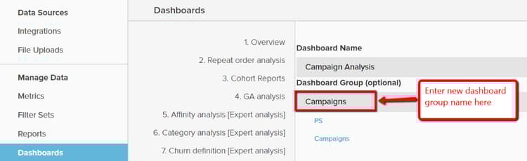 Utilizzare i gruppi del dashboard | Adobe Commerce