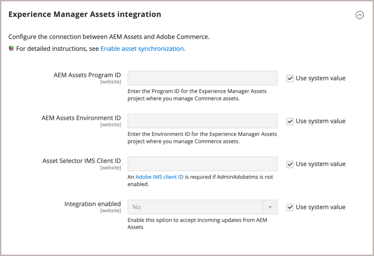 Configurare l’integrazione | Adobe Commerce
