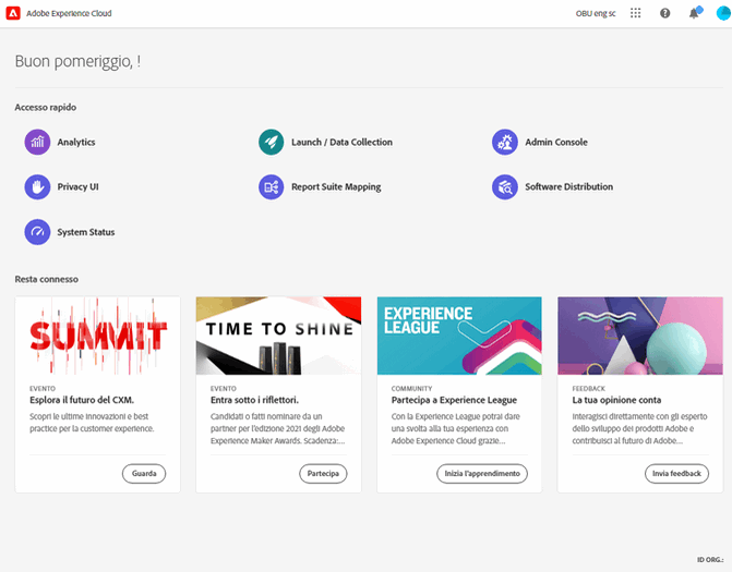 Guida e documentazione dell’interfaccia di Experience Cloud | Adobe ...