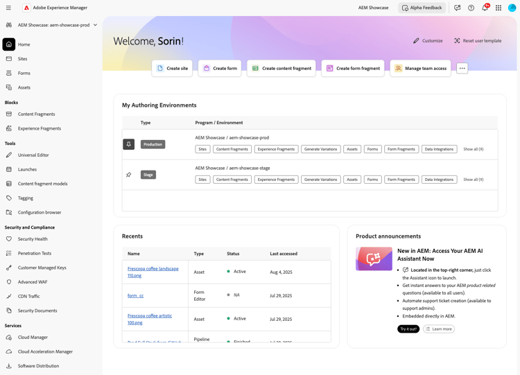 Informazioni su Experience Hub | Adobe Experience Manager