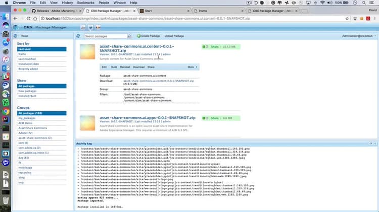Configurare Asset Share Commons su AEM locale | Adobe Experience Manager