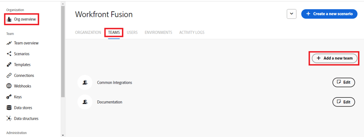 Creare un team | Adobe Workfront