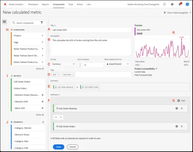 Analisi dei dati evoluta con le metriche calcolate