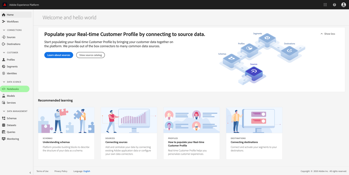 JupyterLab UI の概要 | Adobe Experience Platform