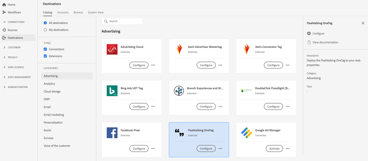 Flashtalking OneTag 拡張機能 | Adobe Experience Platform