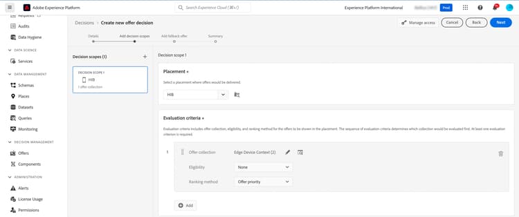 Context data & Edge Decisioning requests | Adobe Experience Platform