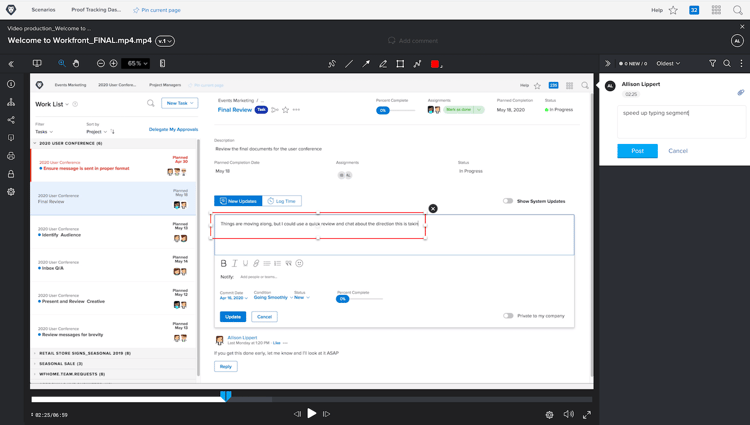 ビデオのプルーフのアップロード | Adobe Workfront
