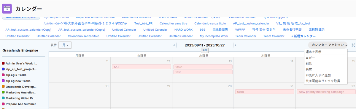 カレンダーレポートをコピー | Adobe Workfront