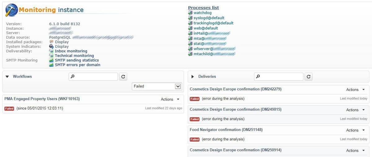 기술 워크플로우 모니터링 | Adobe Campaign