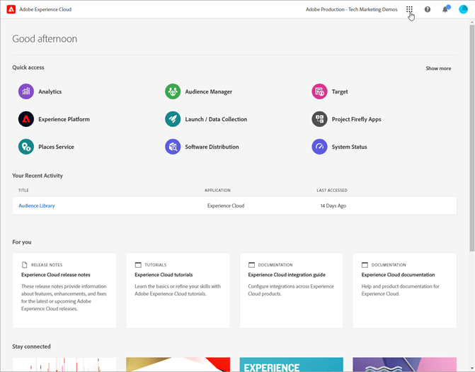Experience Cloud 인터페이스 도움말 및 설명서 | Adobe Experience Cloud Services