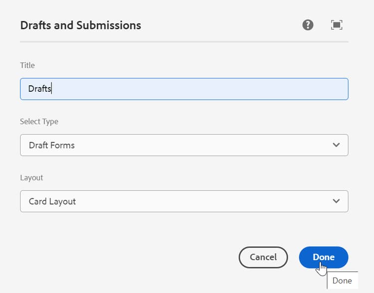 핵심 구성 요소 기반 적응형 양식을 초안으로 저장하고 초안 및 제출 구성 요소를 사용하여 초안 및 제출을 나열하는 방법