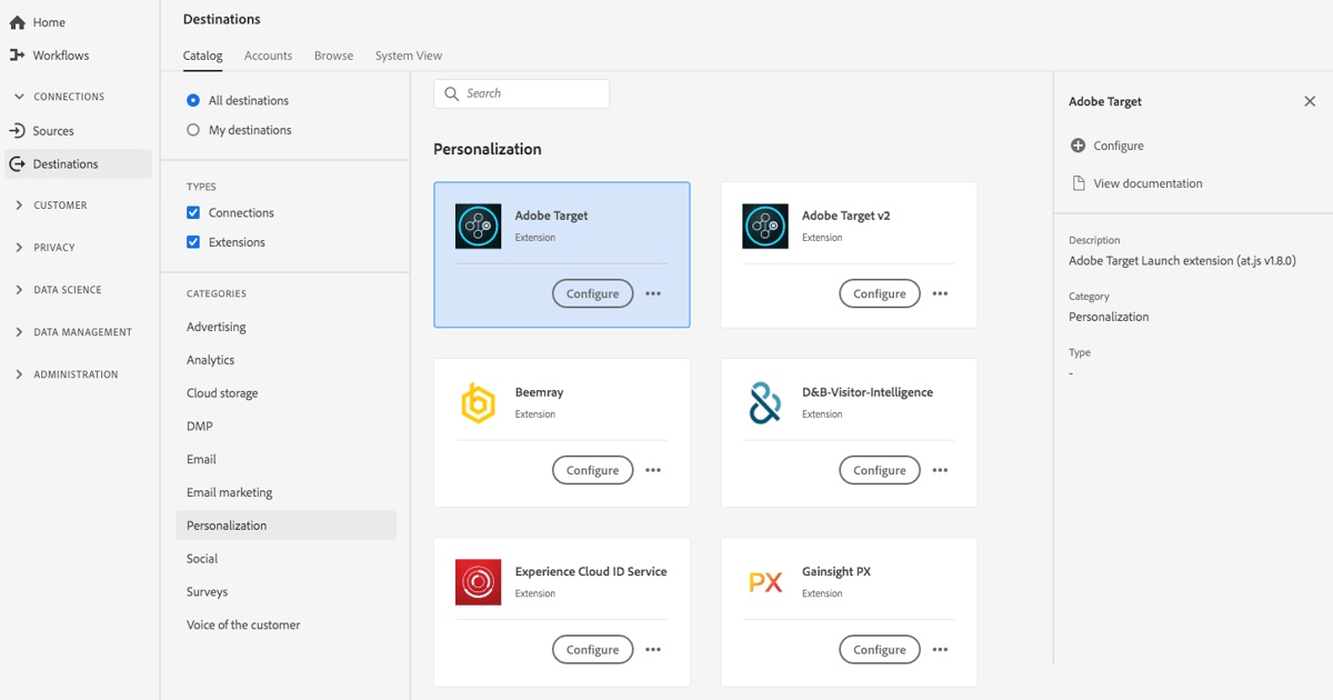 Adobe Target 확장 Adobe Experience Platform