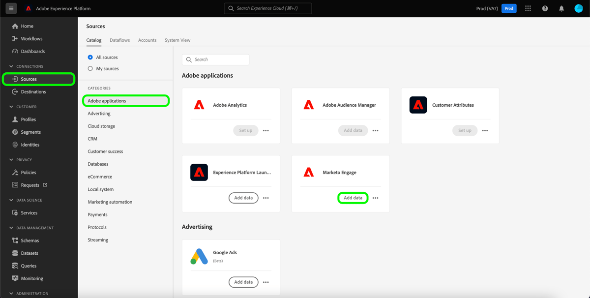 UI에서 Marketo Engage 소스 연결 및 데이터 흐름 만들기 | Adobe Experience Platform