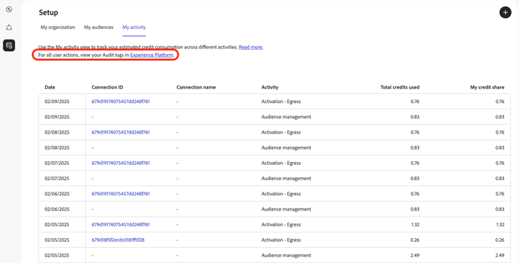 감사 로그 | Adobe Real-Time Customer Data Platform