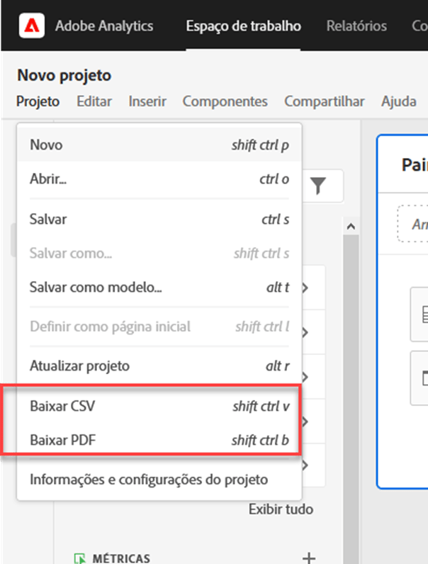 Baixar arquivos PDF ou CSV | Adobe Analytics