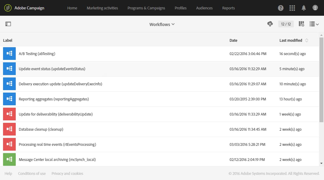 Workflows técnicos | Adobe Campaign