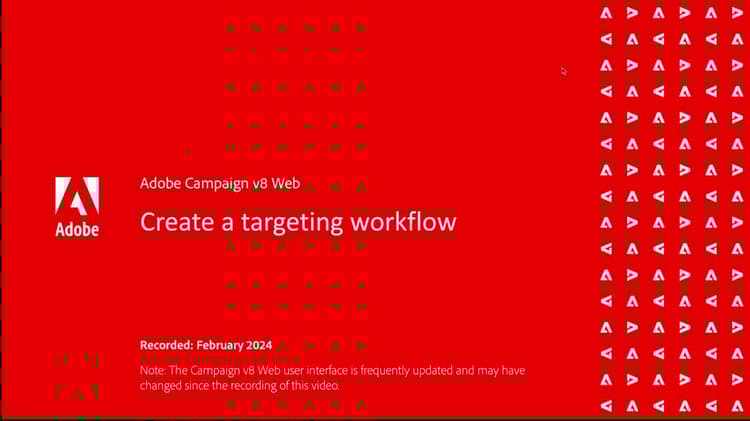 Criar um fluxo de trabalho de direcionamento | Adobe Campaign