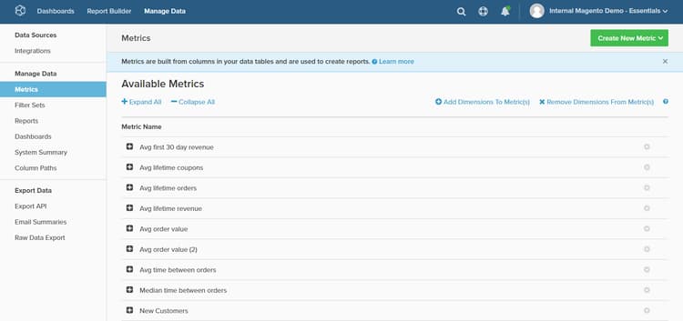 Gerenciar dados | Adobe Commerce