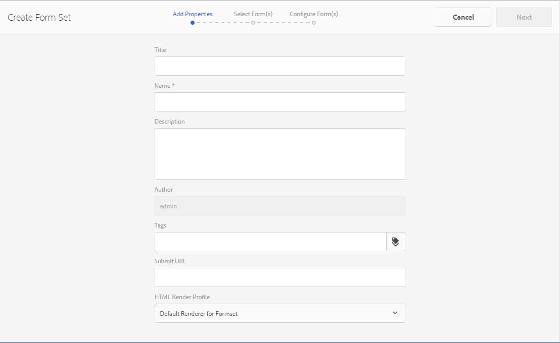Formulário definido no AEM Forms | Adobe Experience Manager