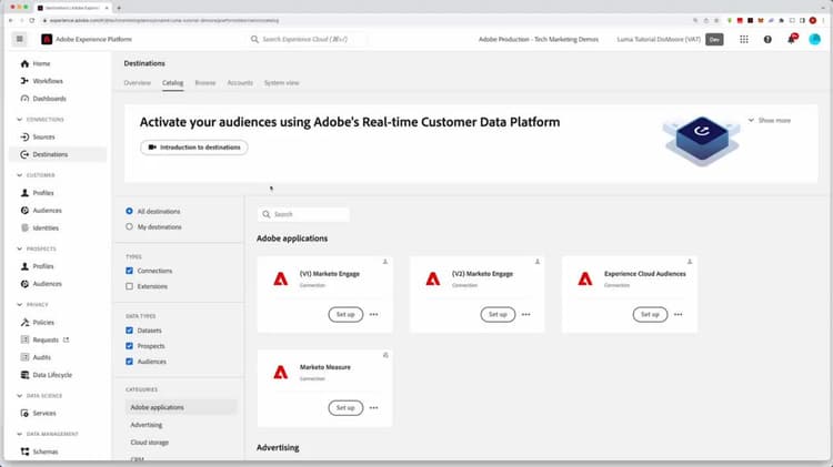 Ativar públicos para destinos com curadoria com base em identificadores do LiveRamp | Adobe ...