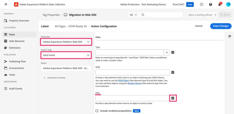Migrar sua regra de carregamento de página padrão | Adobe Data Collection