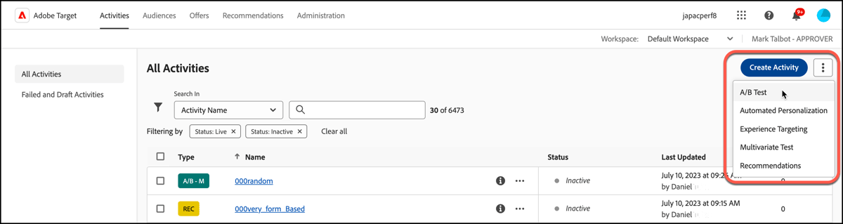 Como criar um teste A/B? | Adobe Target