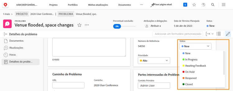 Entenda os status de problemas padrão | Adobe Workfront