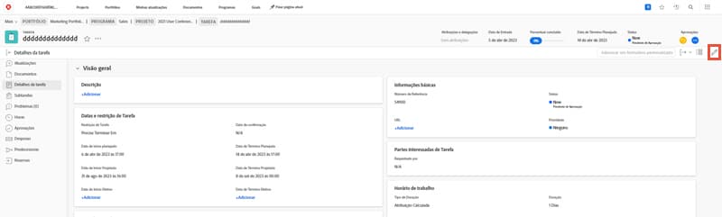 Editar um formulário personalizado | Adobe Workfront