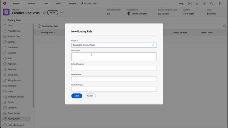 Criar um fluxo de solicitação | Adobe Workfront